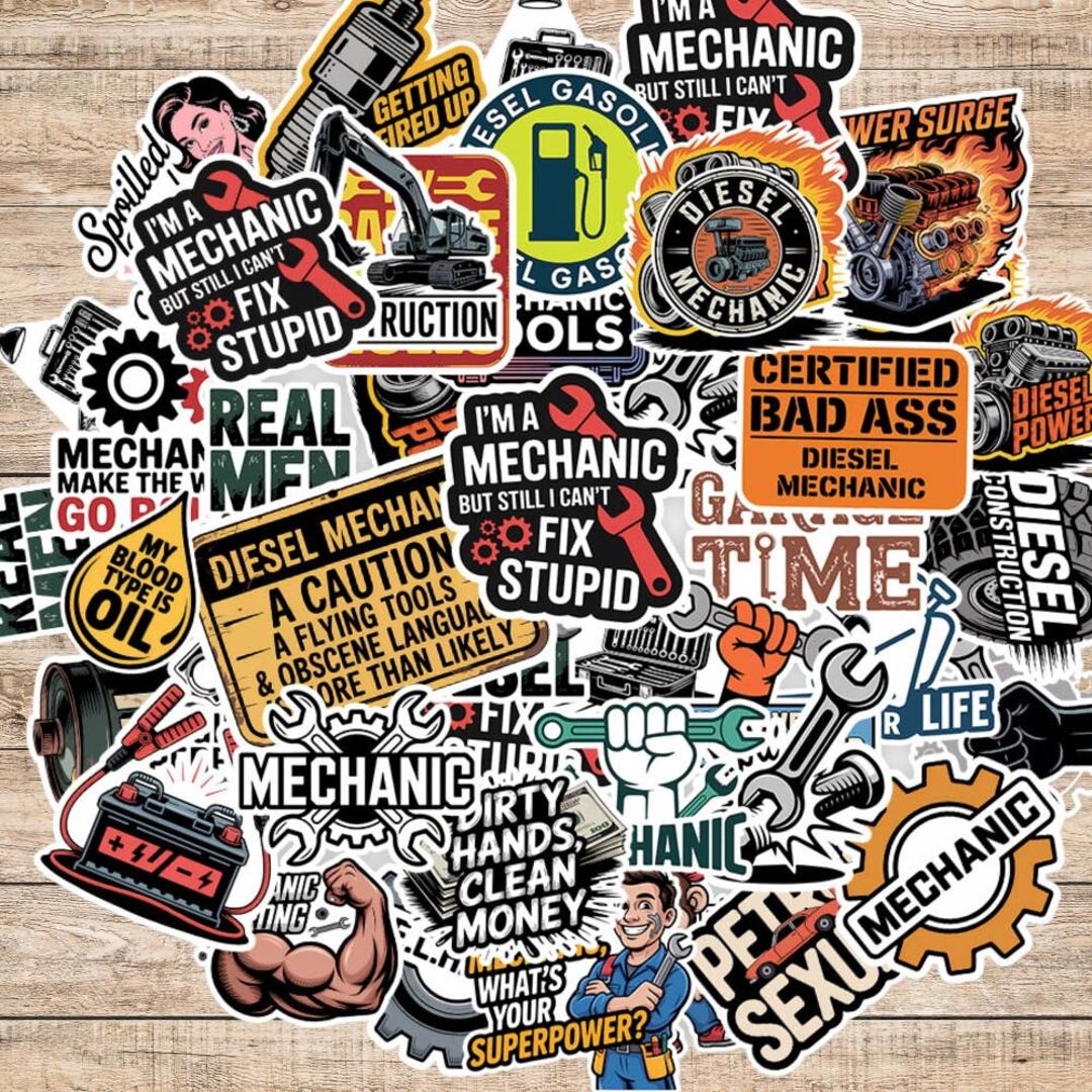Funny Hard Hat Stickers: Waterproof Mechanic, Electrician Decals ...