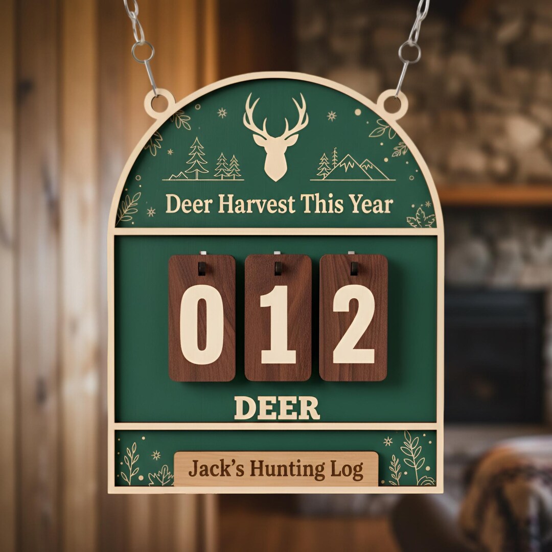 Custom Name Hunting Log Tracker Sign, Animals Hunted Tracked This Year ...