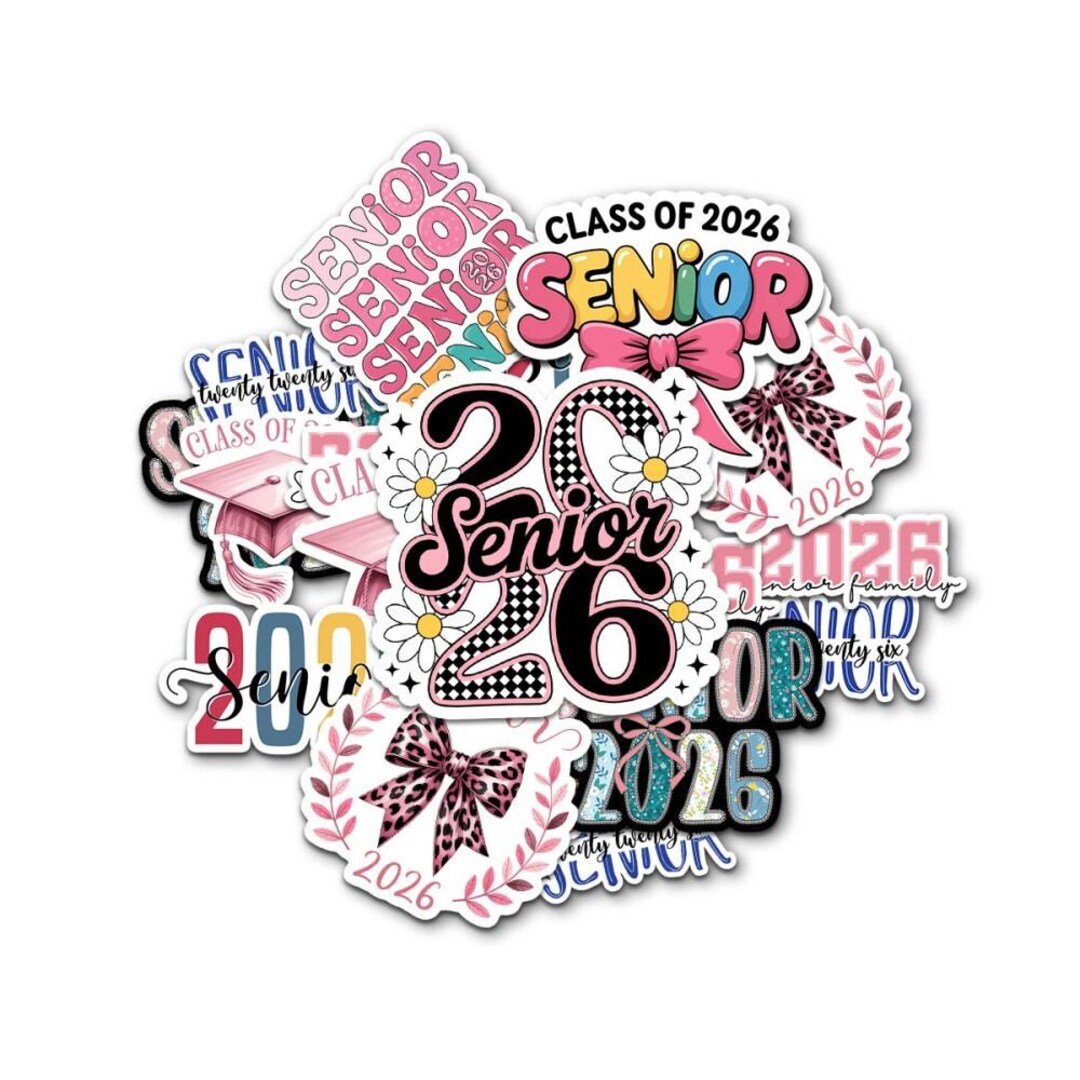 Senior 2026 Stickers: Retro Graduation Vinyl Decals, Waterproof 10 ...