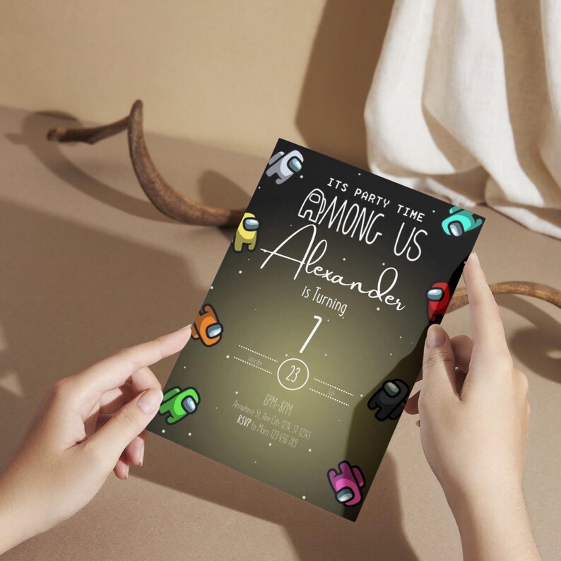 Among Us Birthday Invitation: Editable Video Game Party Invite (digital ...