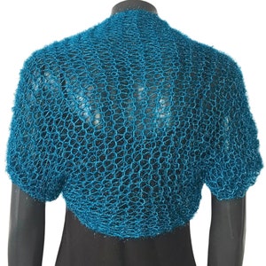 Dark Turquoise Blue Winter Cropped Jacket Knit Bolero Shrug - Etsy