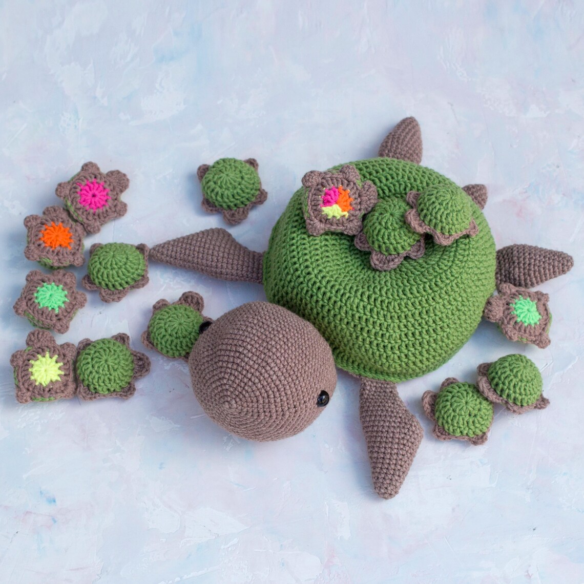 CROCHET PATTERN Memory Game "turtle". No SEW Easy Pattern. Sensory Toy ...