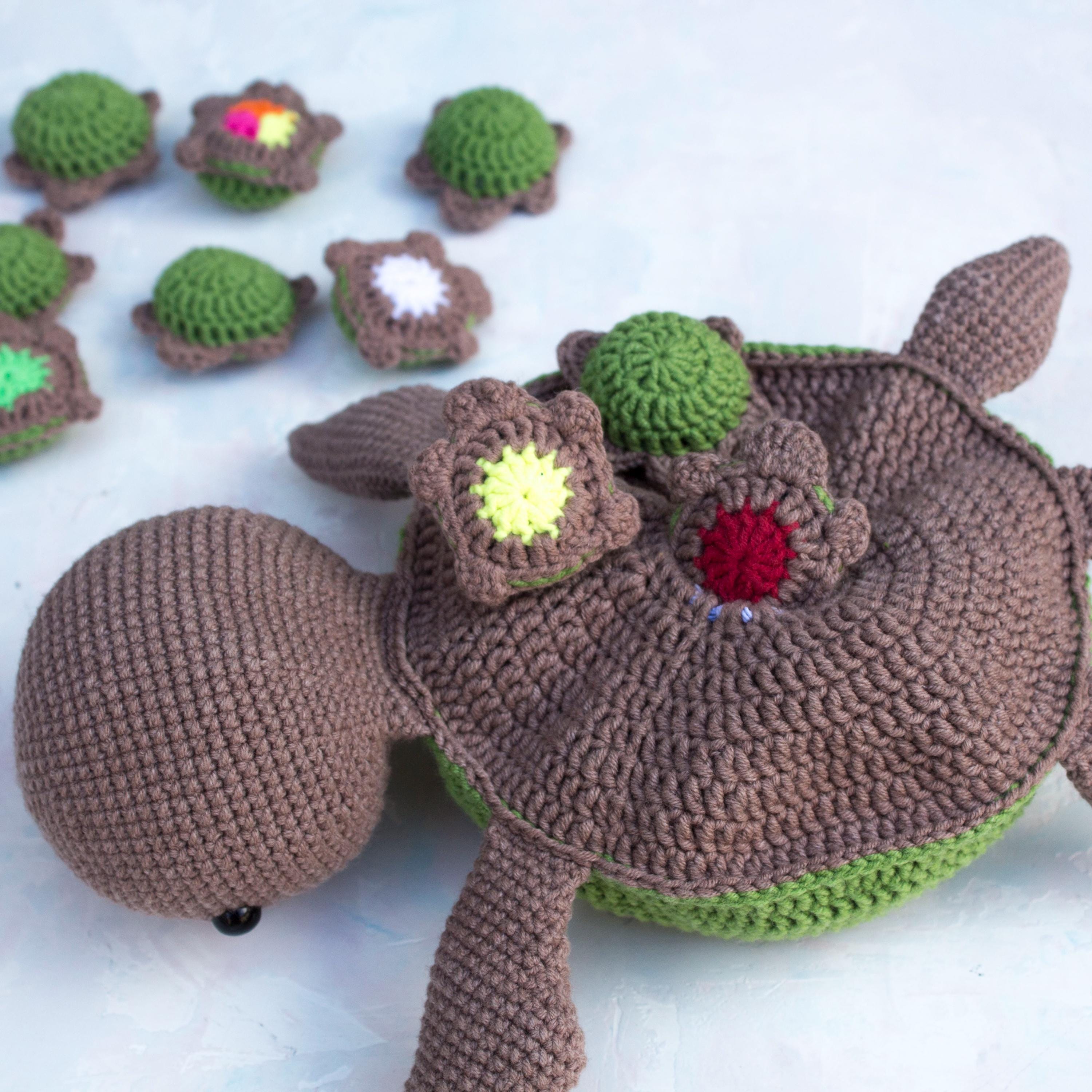 CROCHET PATTERN Memory Game "turtle". No SEW Easy Pattern. Sensory Toy Turtle Amigurumi. Crochet ...