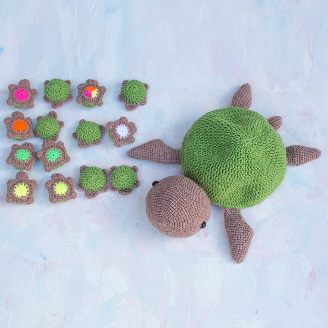 CROCHET PATTERN Memory Game "turtle". No SEW Easy Pattern. Sensory Toy ...