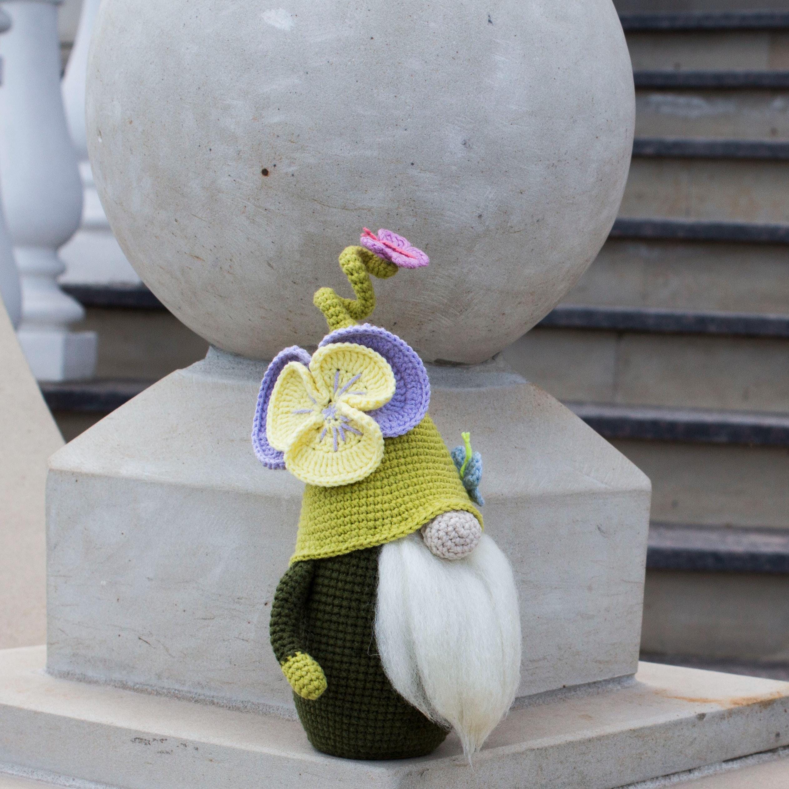 CROCHET PATTERN Gnome «wild Pansy».mothers Day Gnome.valentine Decor ...