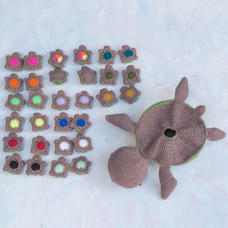 CROCHET PATTERN Memory Game "turtle". No SEW Easy Pattern. Sensory Toy ...