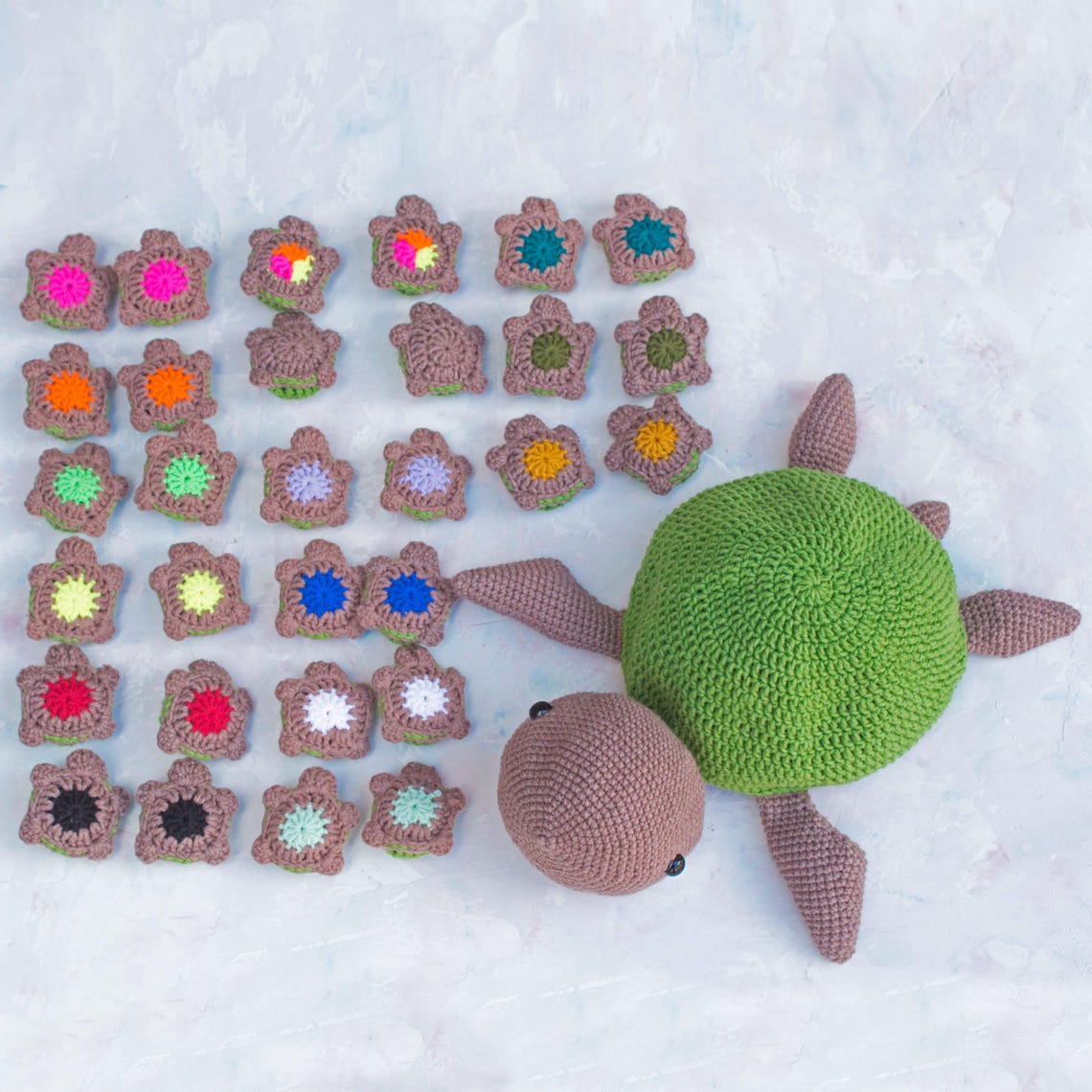 CROCHET PATTERN Memory Game "turtle". No SEW Easy Pattern. Sensory Toy ...