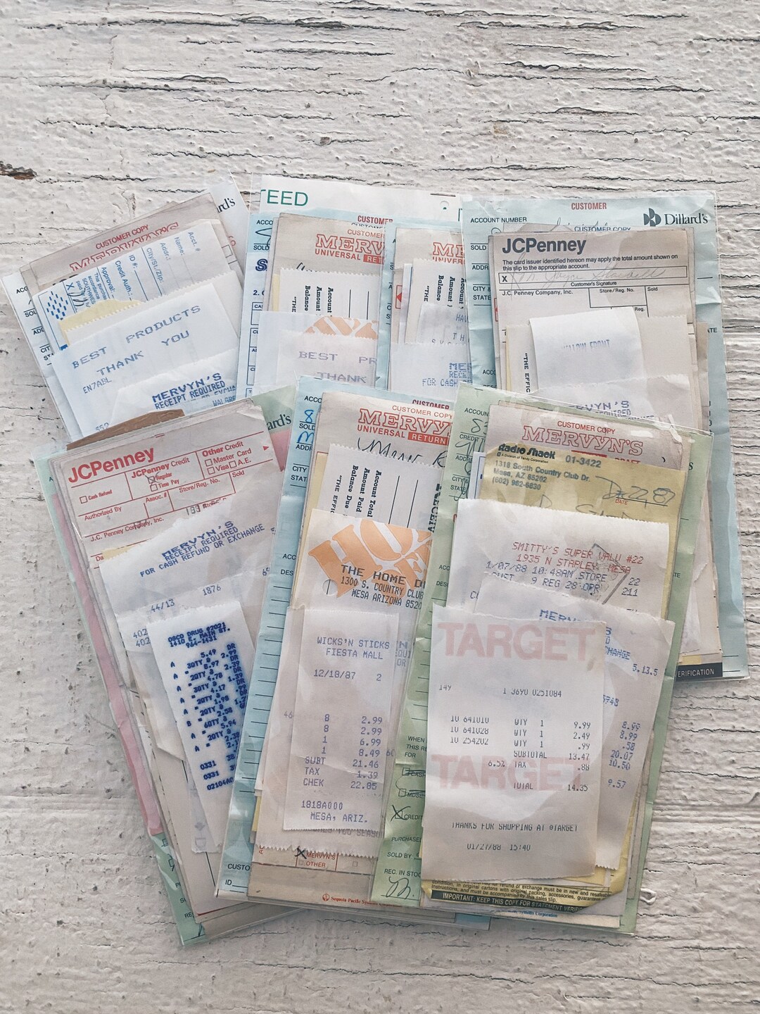 Vintage Receipts (10) Vintage Paper Ephemera Lot Ledger, Vintage ...