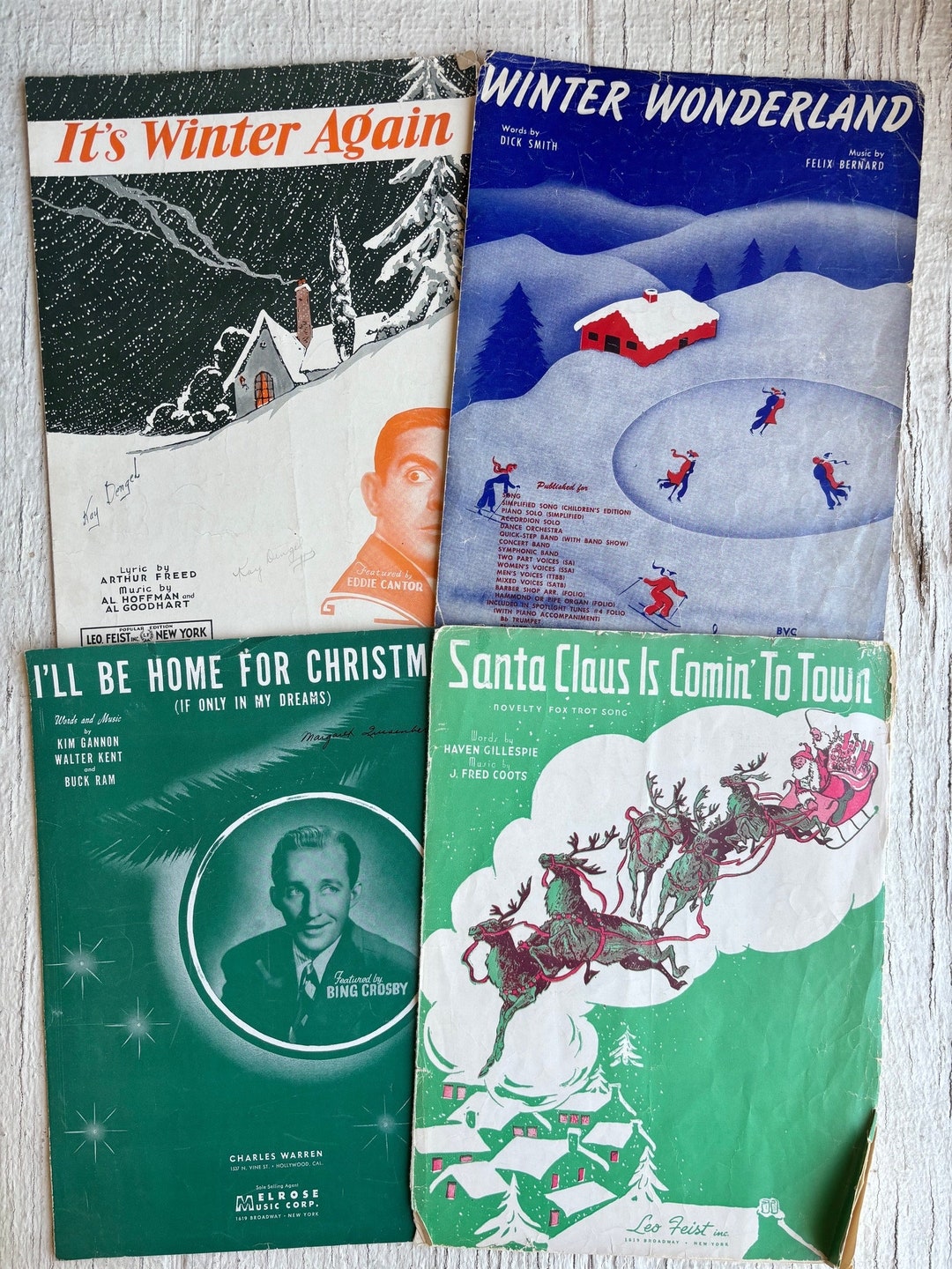 Vintage Christmas Carol Pack Ephemera Music Sheets, Its Winter Again ...