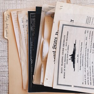 Vintage Military Documents, Original Navy Papers, Course Certificate ...