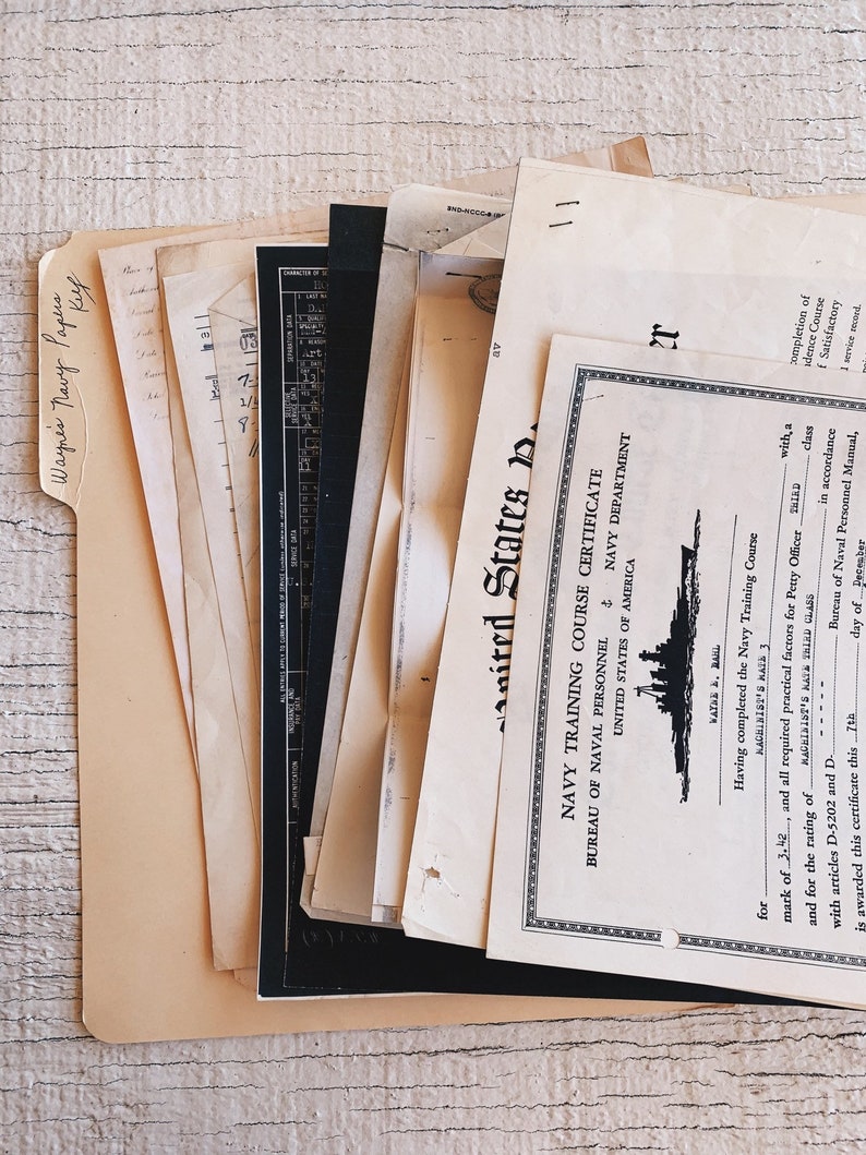 Vintage Military Documents Original Navy Papers Course - Etsy