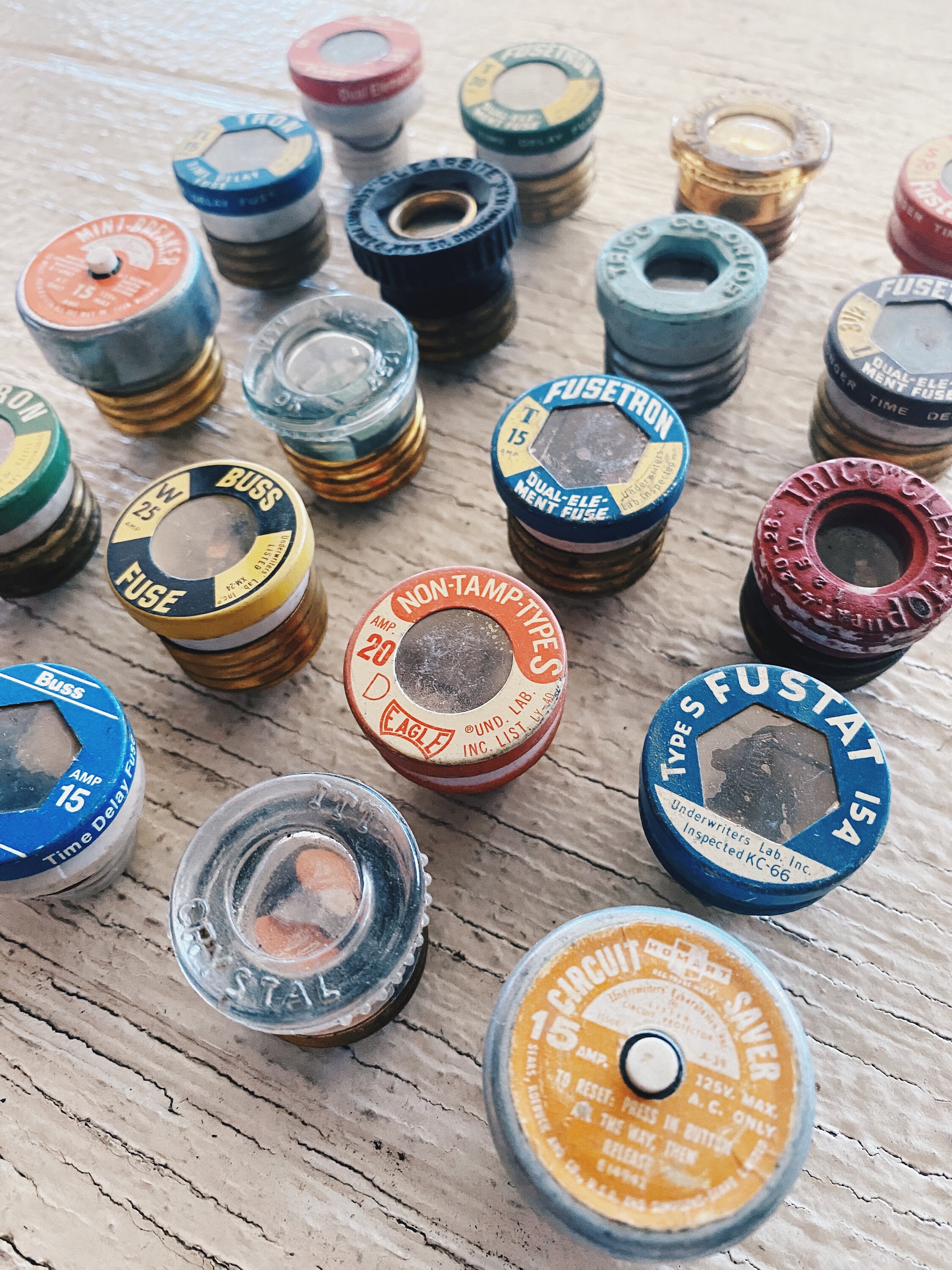 Vintage Set of Used Fuses Display, Supplies for Art Assemblage, Fuse ...