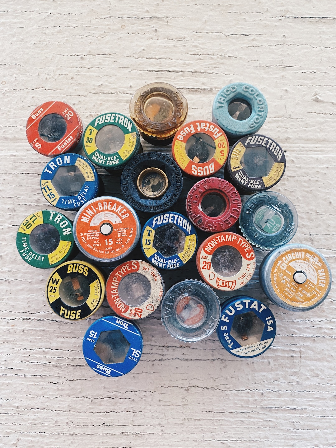 Vintage Set of Used Fuses Display, Supplies for Art Assemblage, Fuse ...