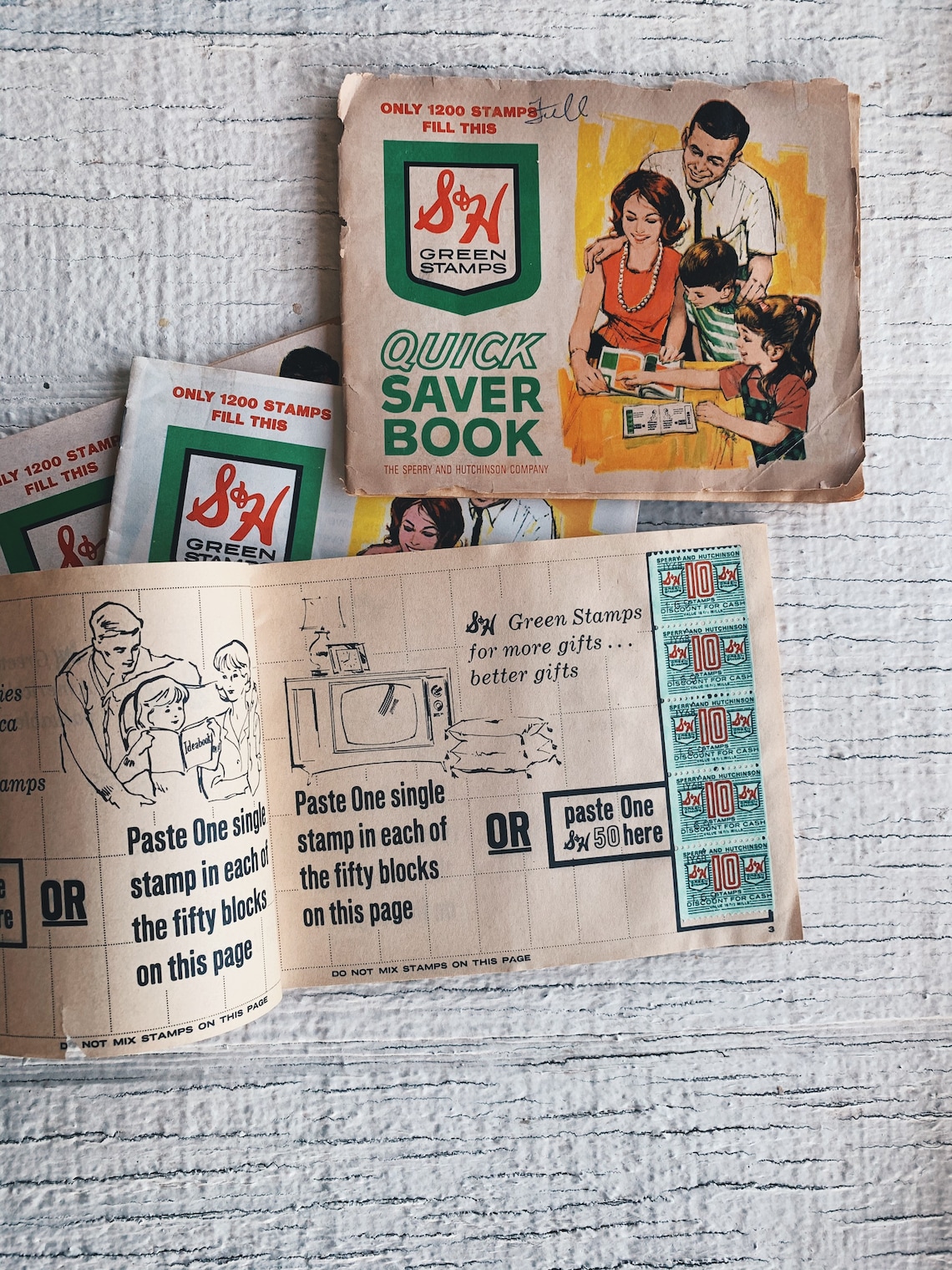 Vintage S and H Green Stamps Quick Saver Book, Green Stamps, Used, Full ...