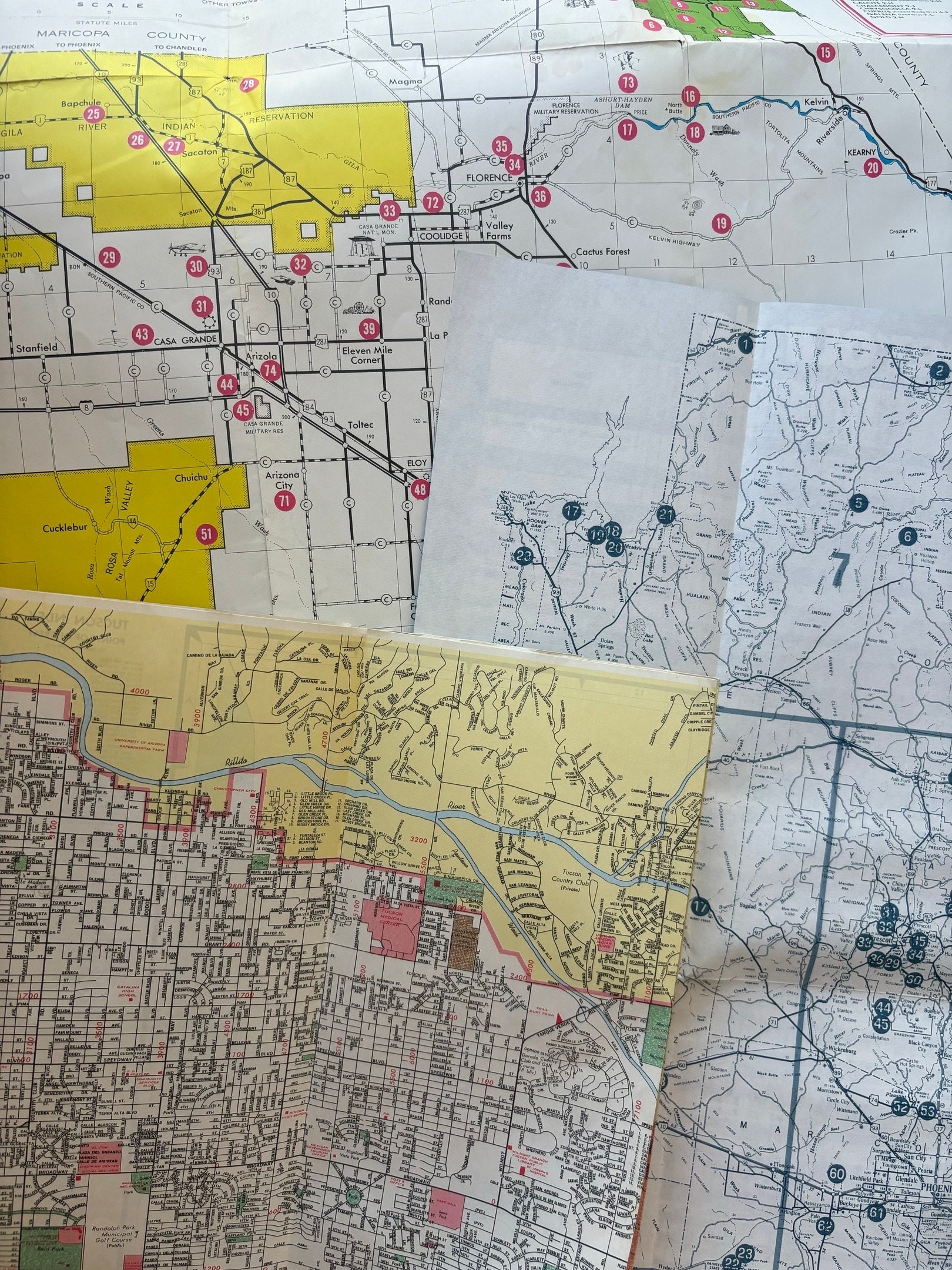 Vintage Arizona Maps (3) Vintage Maps, United States, Vintage Souvenir ...