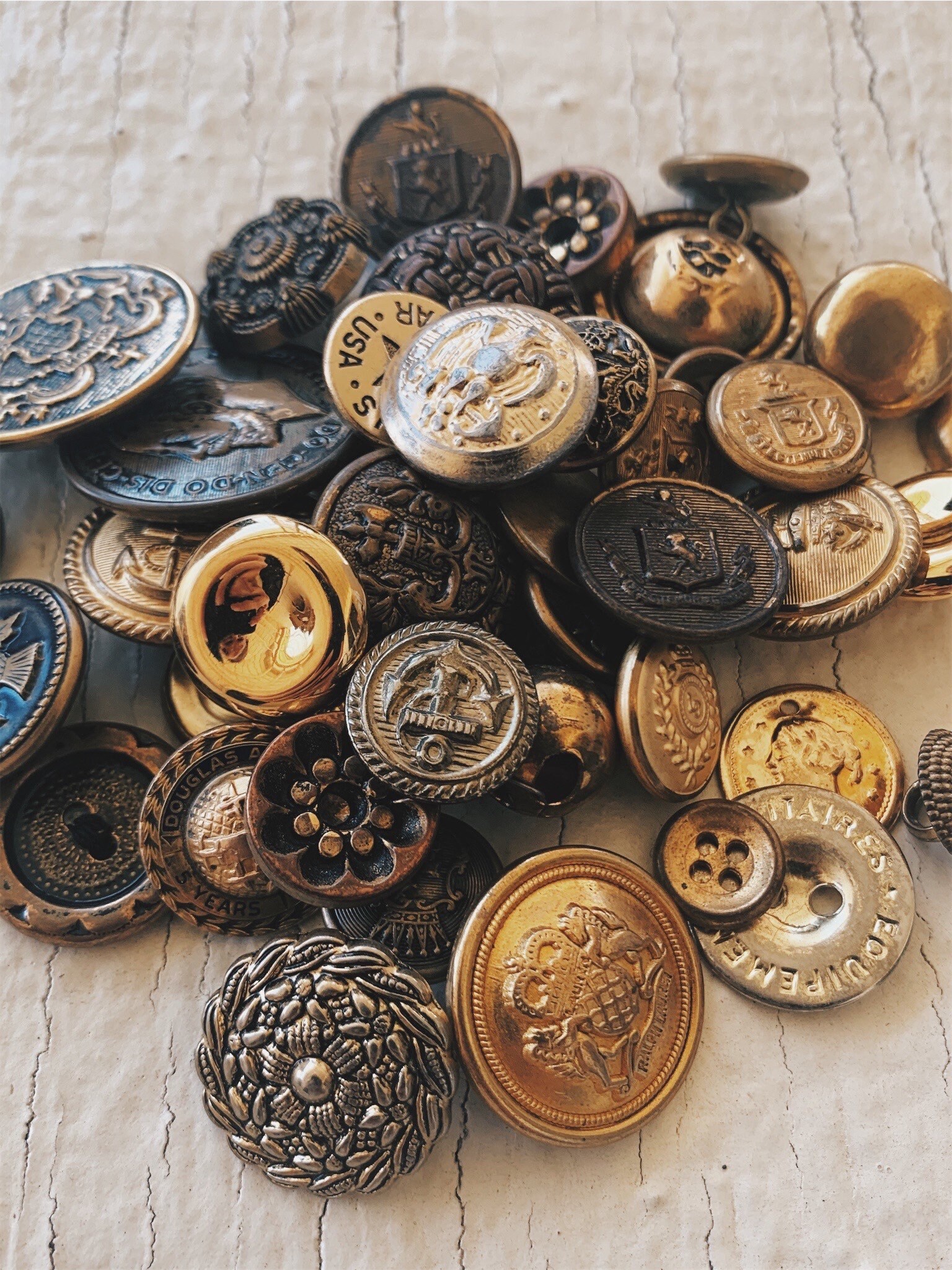 Vintage Gold Buttons Lot | Etsy