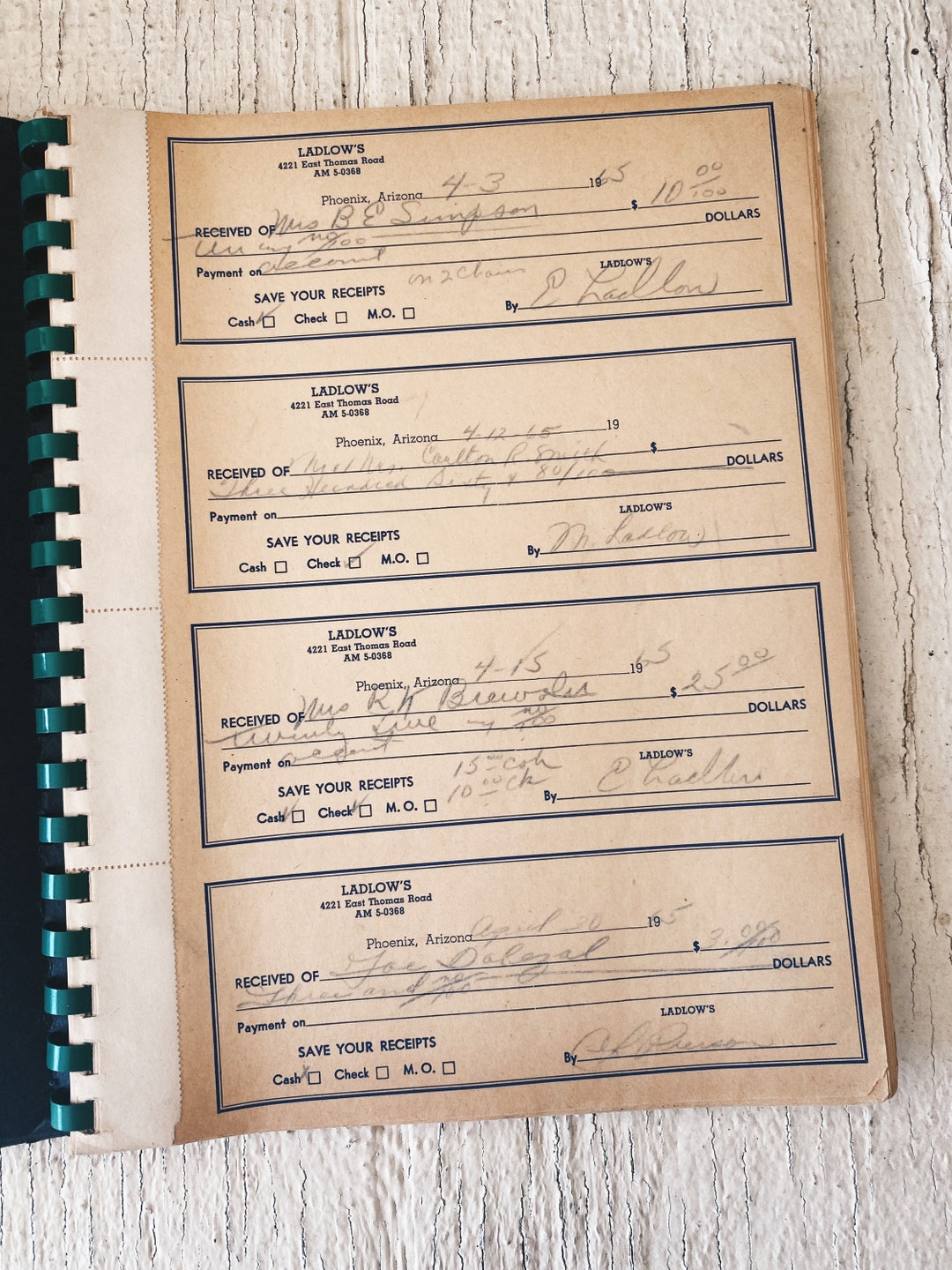 Vintage Check Pad (1) Vintage Paper Ephemera Lot Receipt, Invoice ...