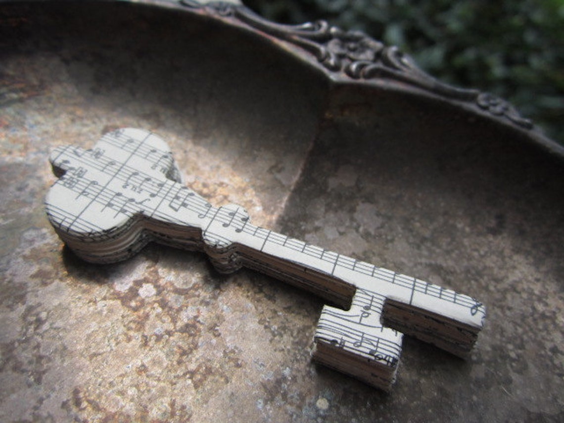 Vintage Skeleton Key Die Cuts (20) Vintage Music Paper Skeleton Key Cut ...