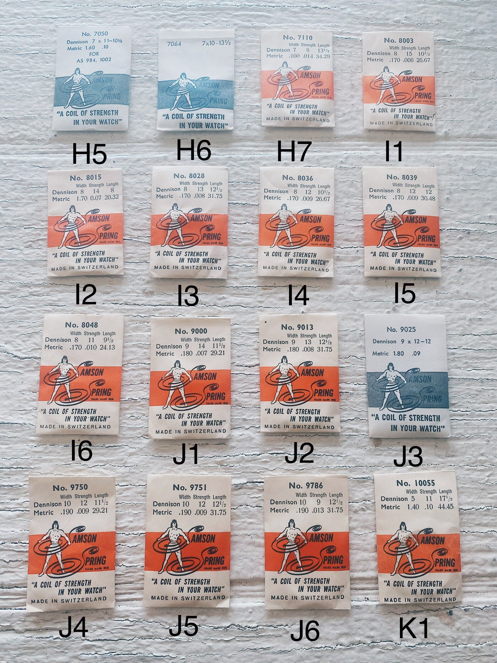 Vintage Watch Parts Samson Springs Mainspring Elgin, Waltham, Hampden ...