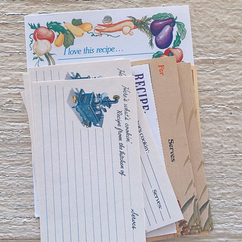 Old Recipe Cards - Etsy