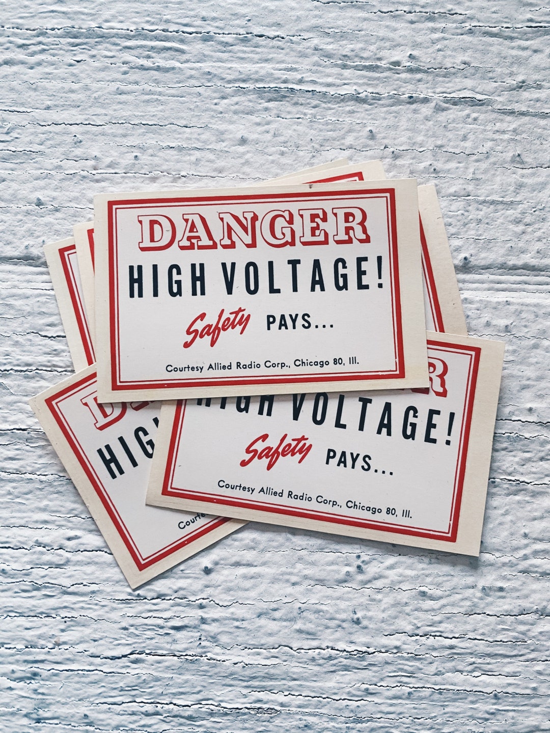 Vintage Danger High Voltage Safety Pays Sticker Pack- Vintage Paper ...