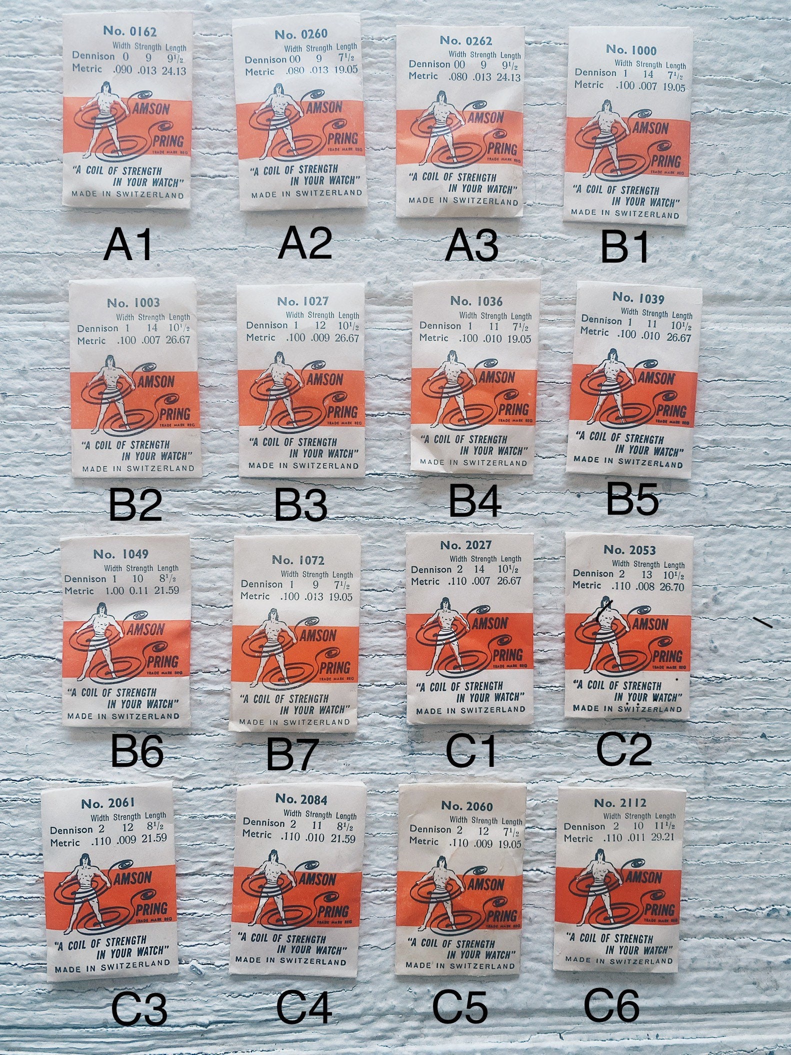 Vintage Watch Parts Samson Springs Mainspring Elgin, Waltham, Hampden ...