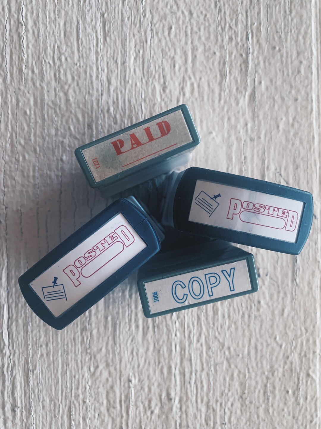 Vintage Stamp, Stamp Pad, Old Desk Stamps, Work Stamps, Paid, Posted ...