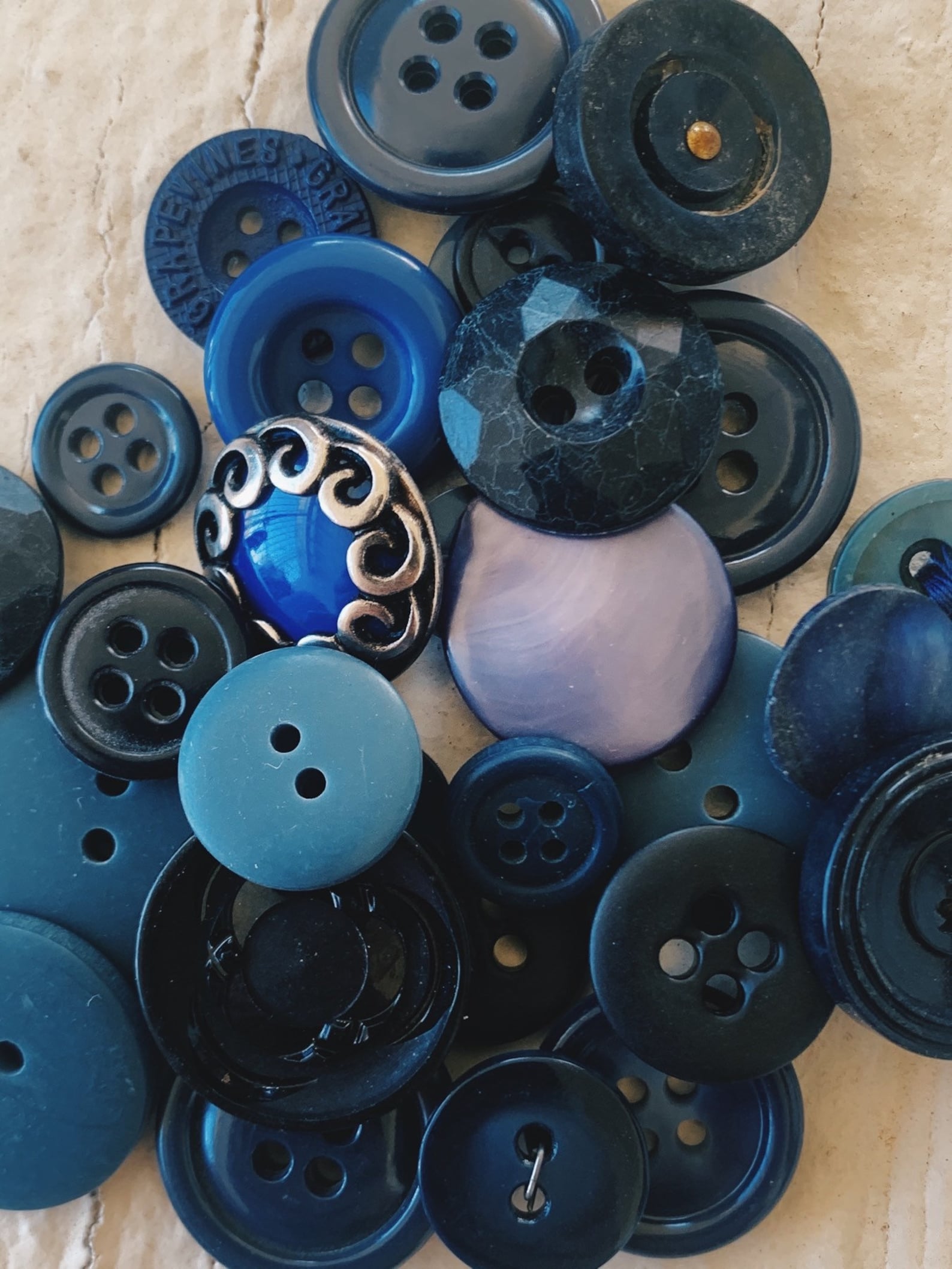 Vintage Navy Blue Buttons Lot Teal - Etsy