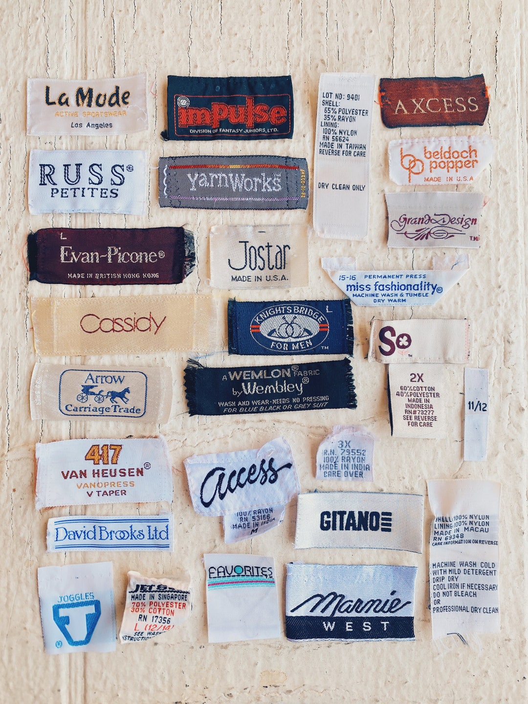 Vintage Cloth Clothing Tags Y Cloth Tags Vintage Tags - Etsy