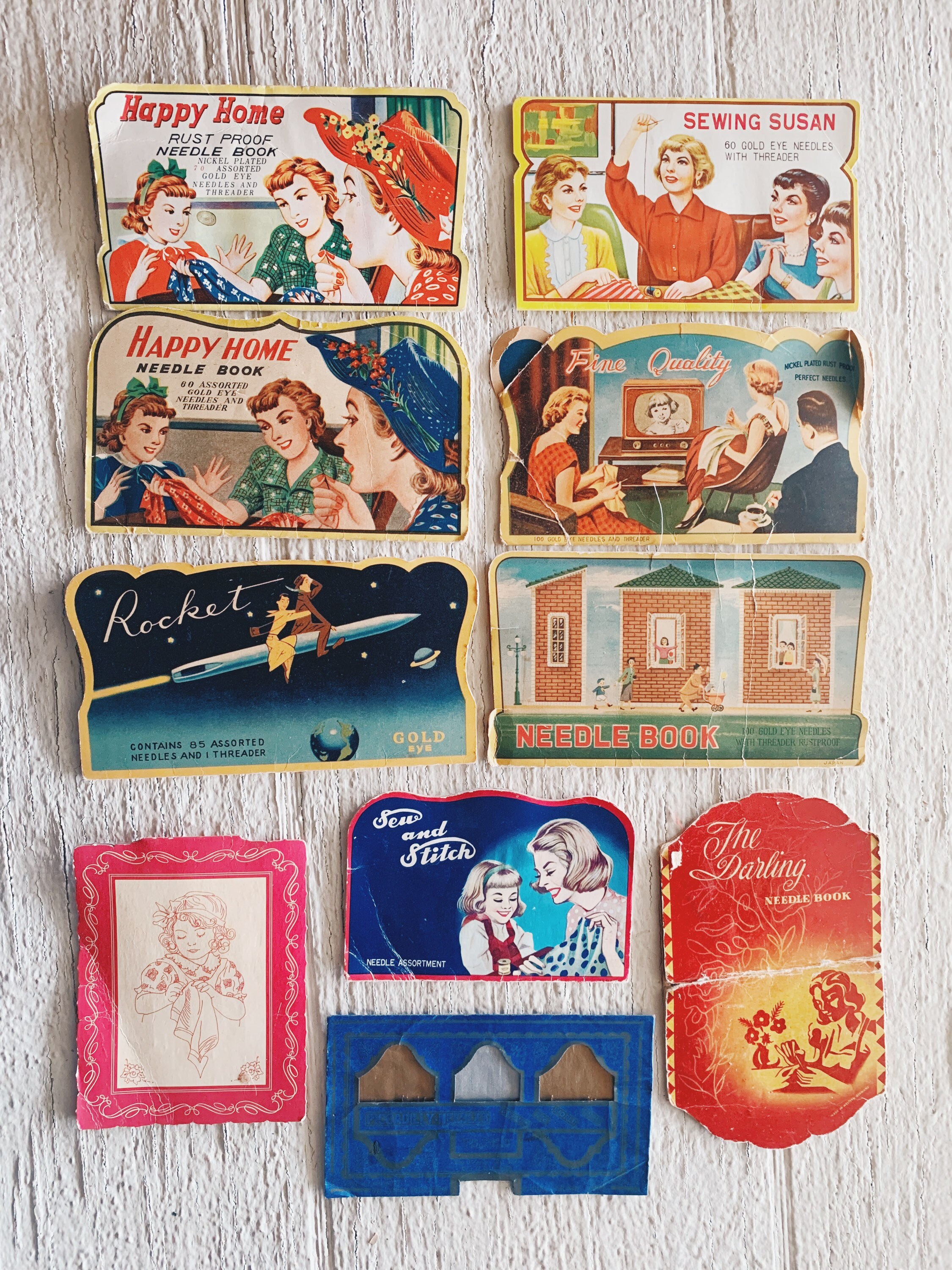 Vintage Sewing Needle Pack Decorative Papers Decorative - Etsy