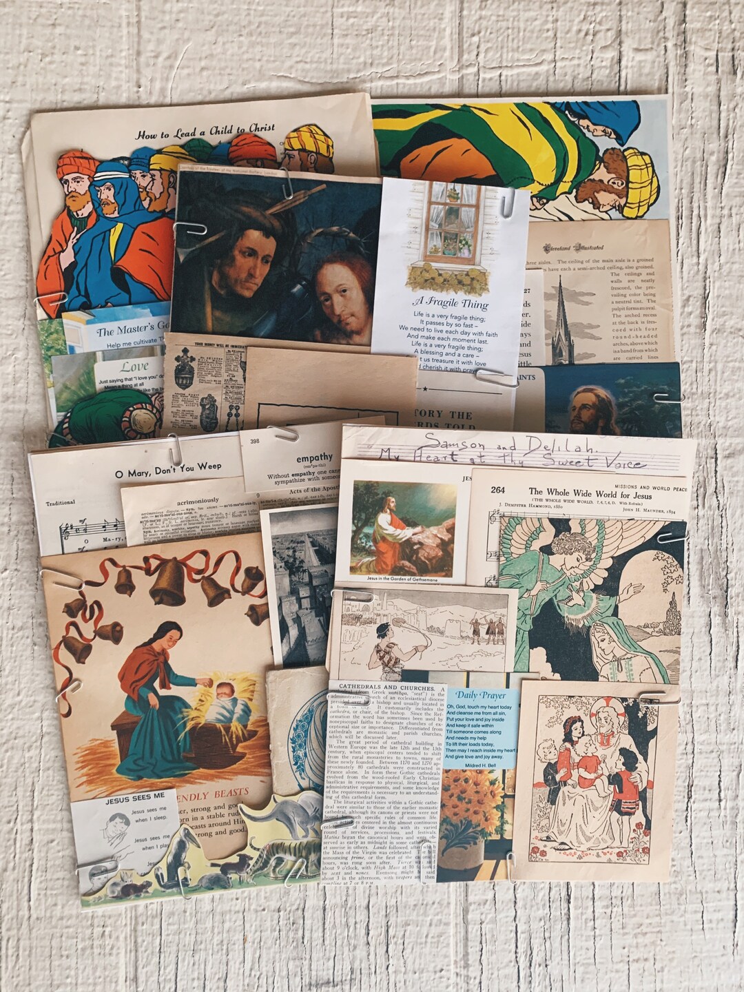 Bible Story Pack- Vintage Paper Ephemera Lot Paper Pack Mixed Media ...