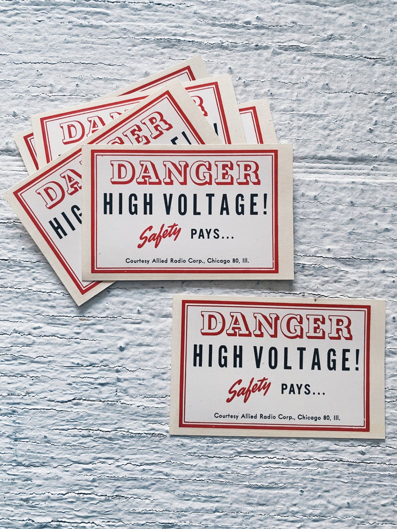 Vintage Danger High Voltage Safety Pays Sticker Pack- Vintage Paper ...
