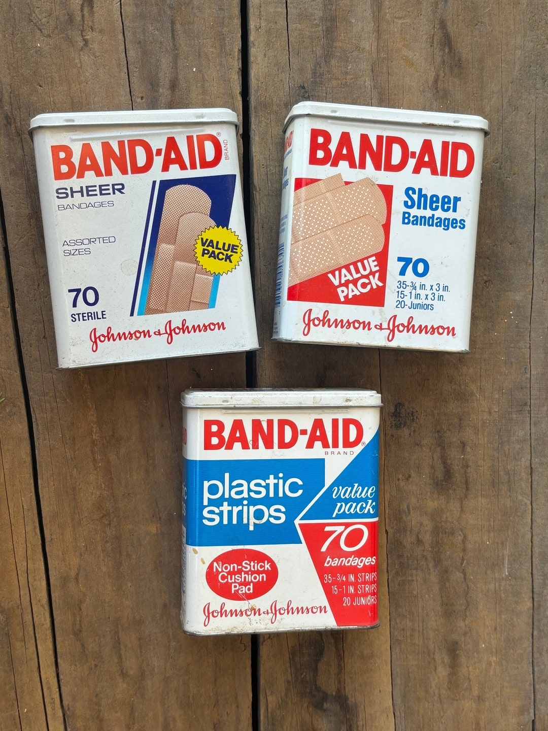Vintage Band Aid Tins, Band Aid Container Vintage Tin, Band Aid, Sheer ...