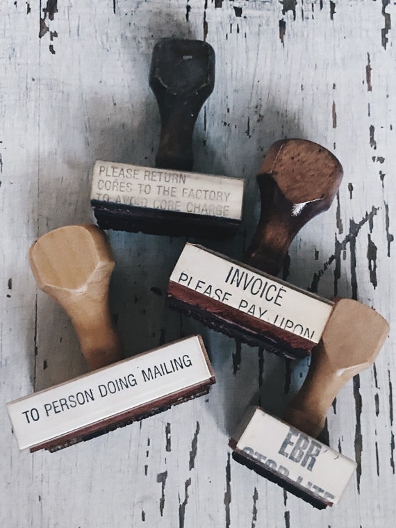 Vintage Stamp Stamp Pad Old Desk Stamps Work Stamps Label - Etsy