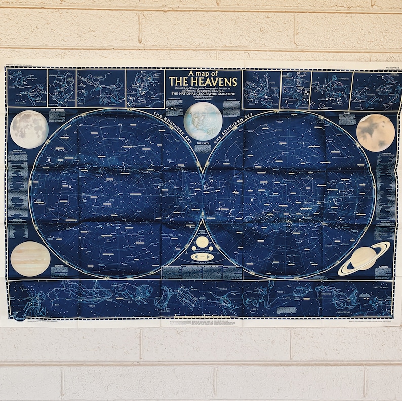 Vintage Outer Space Maps Vintage Maps Mars the Red Planet - Etsy Canada