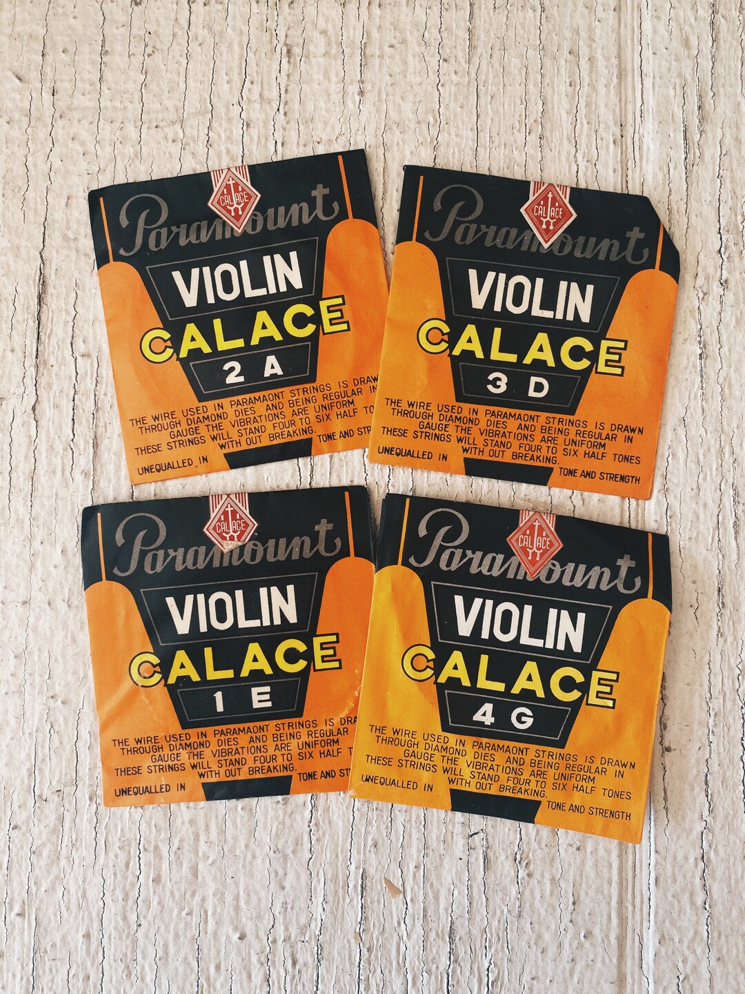 Vintage Paramount Violin Calace String (1)- Music Strings, Violin ...