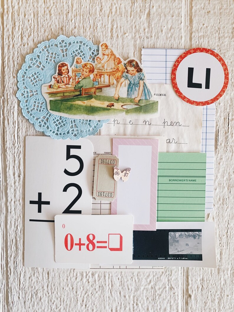 Scrapbooking grade school teacher ephemera Back to School Pack- Vintage ...