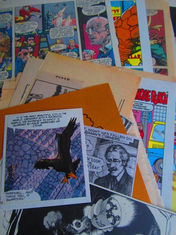 Vintage Comic Pages Ephemera Lot Paper Pack | Etsy