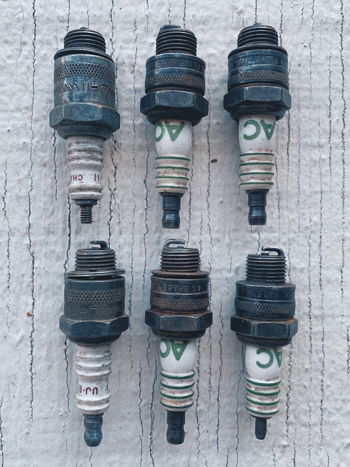 Spark Plugs and Original Box 6 Metal, Steampunk Supplies, Electrical ...
