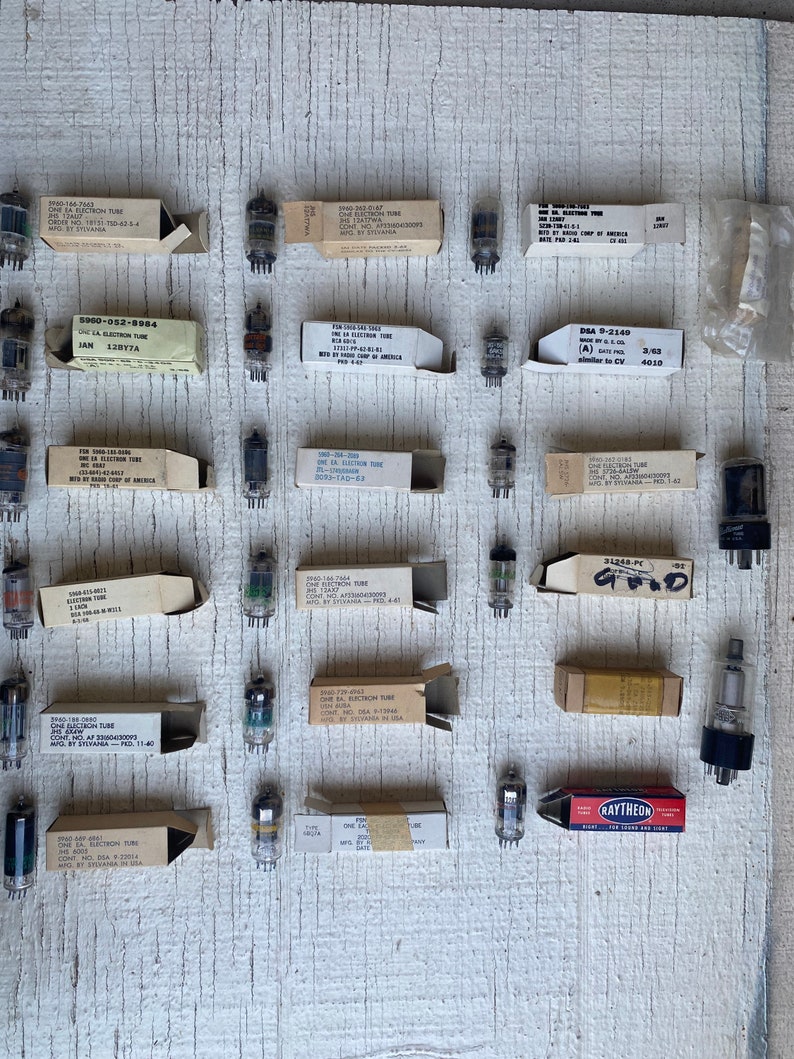 Vintage Electron Tubes- Rca Radio Corp, Jg Af Jan, Jhs Sylvania ...