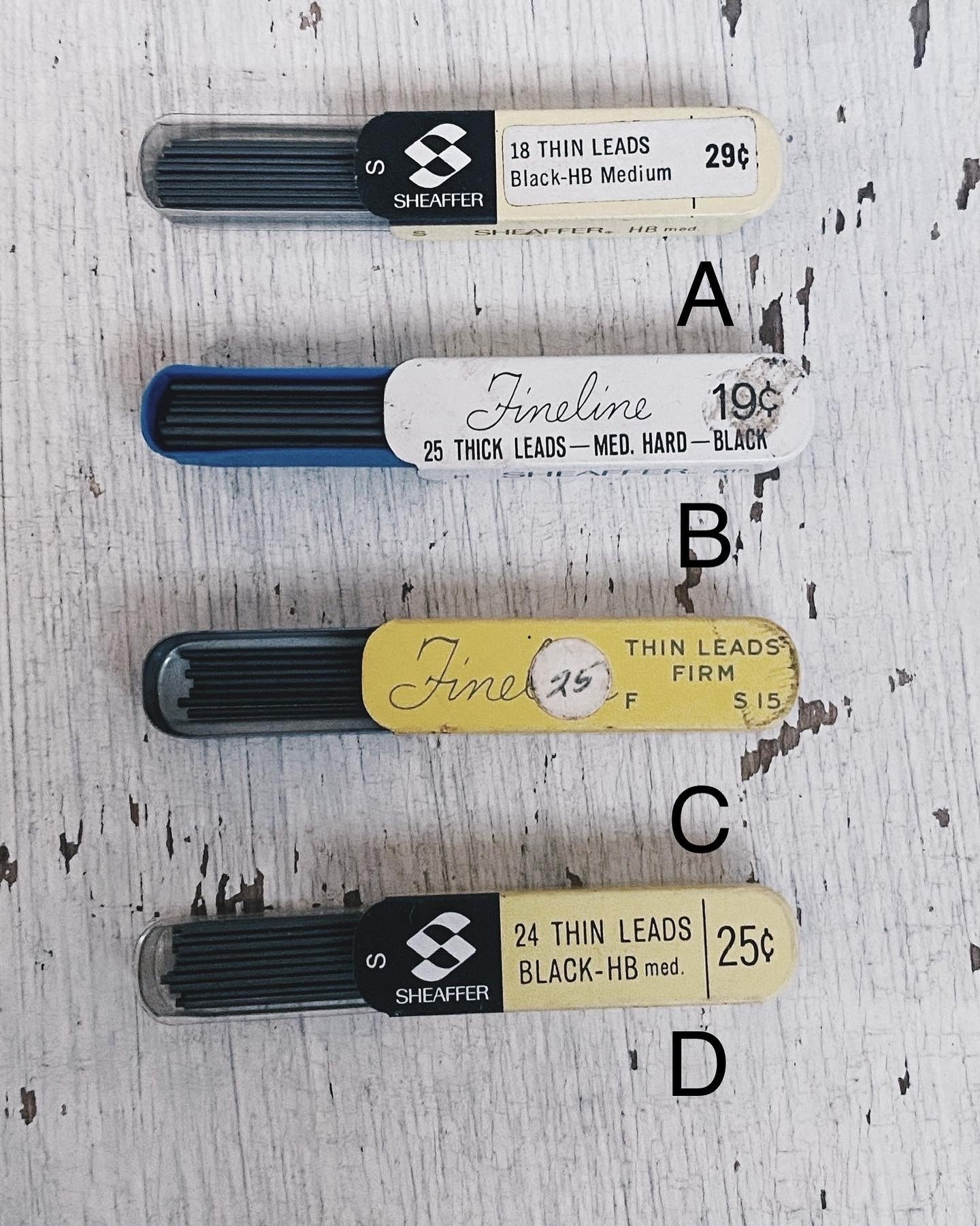 Vintage Tin Lead and Erasers Fineline, Sheaffer Pencil Lead, Lead ...