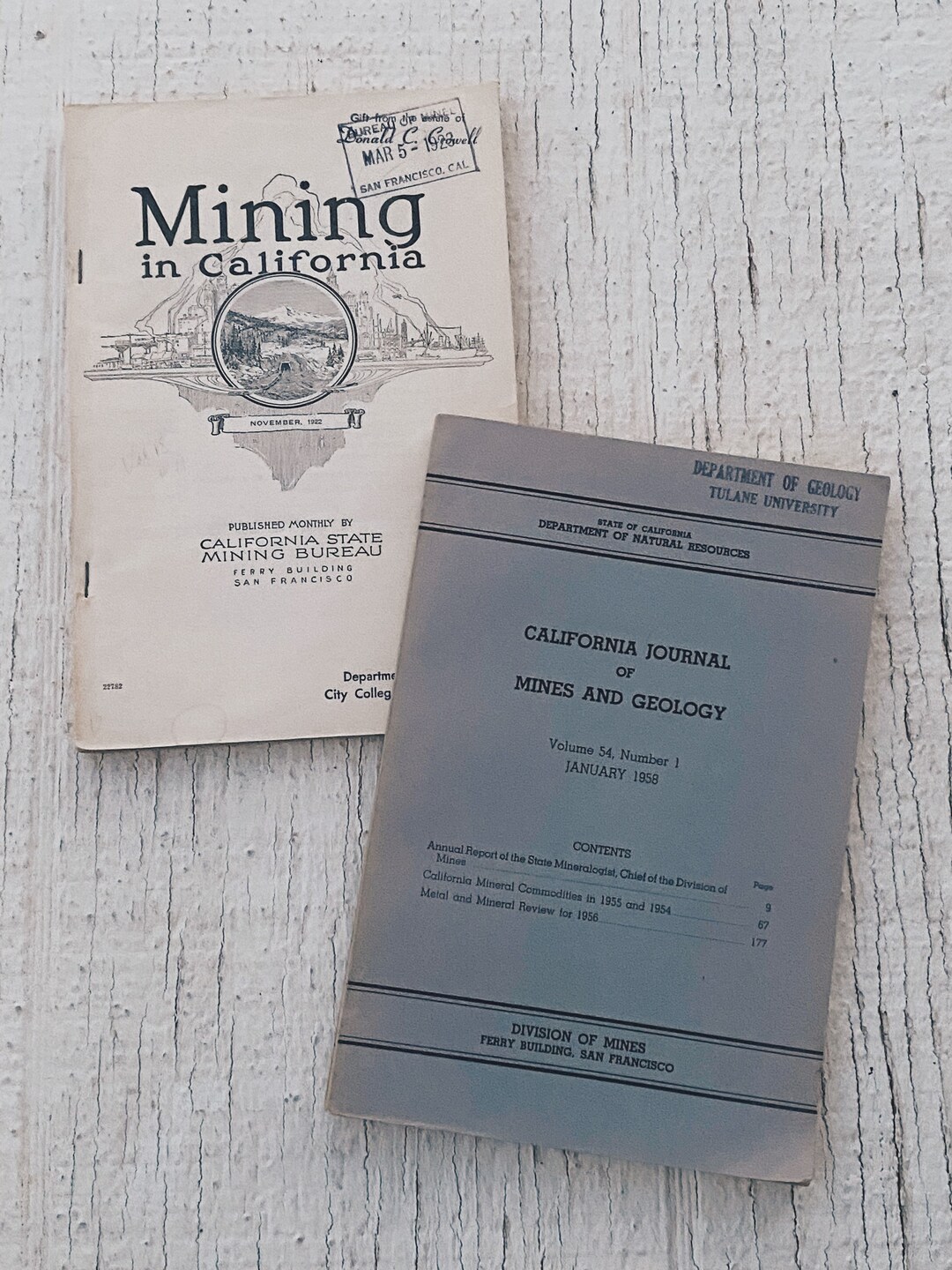 Vintage Mining in California and California Journal of Mines and ...
