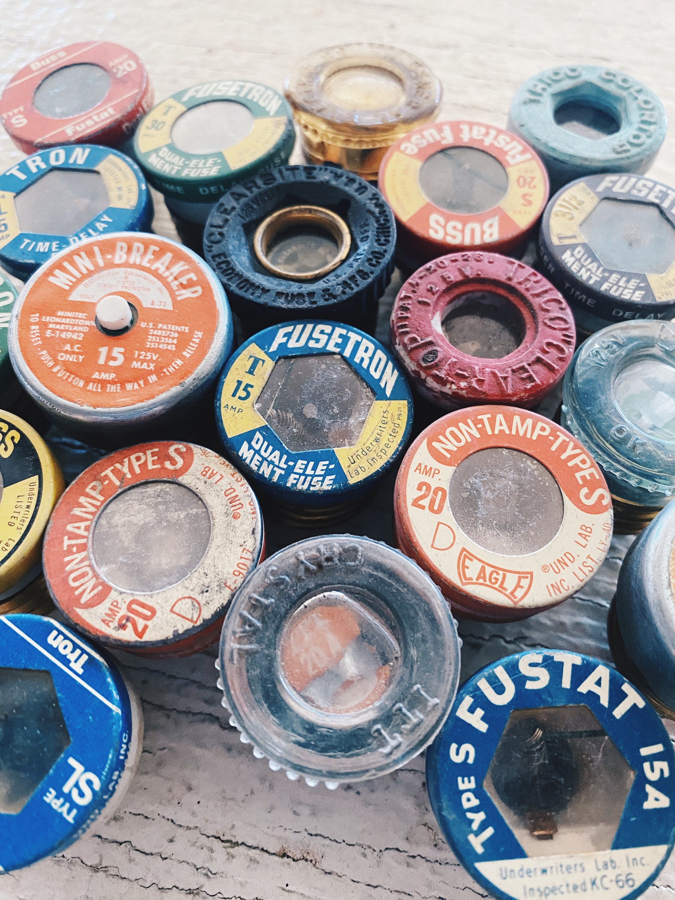 Vintage Set of Used Fuses Display, Supplies for Art Assemblage, Fuse ...