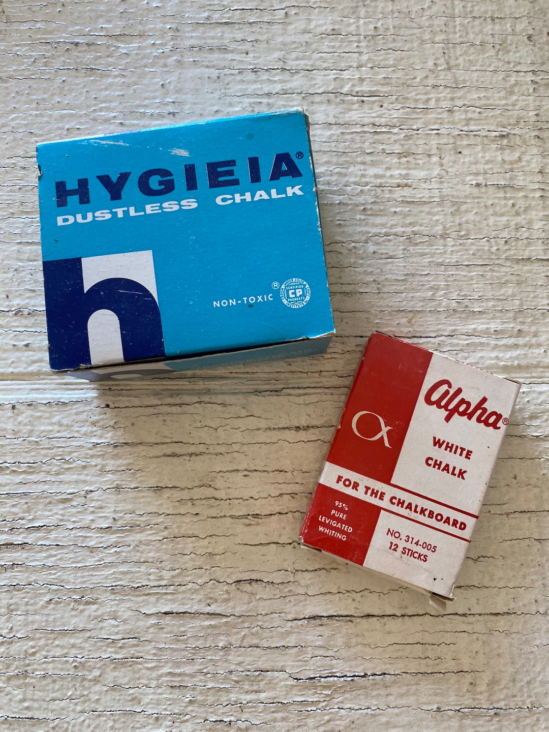 Vintage Hygieia and Alpha Chalk Box and Chalk- White Chalk, School ...