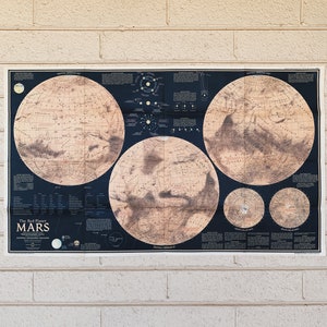 Vintage Outer Space Maps, Vintage Maps, Mars, the Red Planet, Map of ...