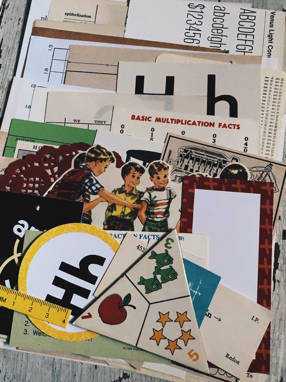 Scrapbooking grade school teacher ephemera Back to School Pack- Vintage ...