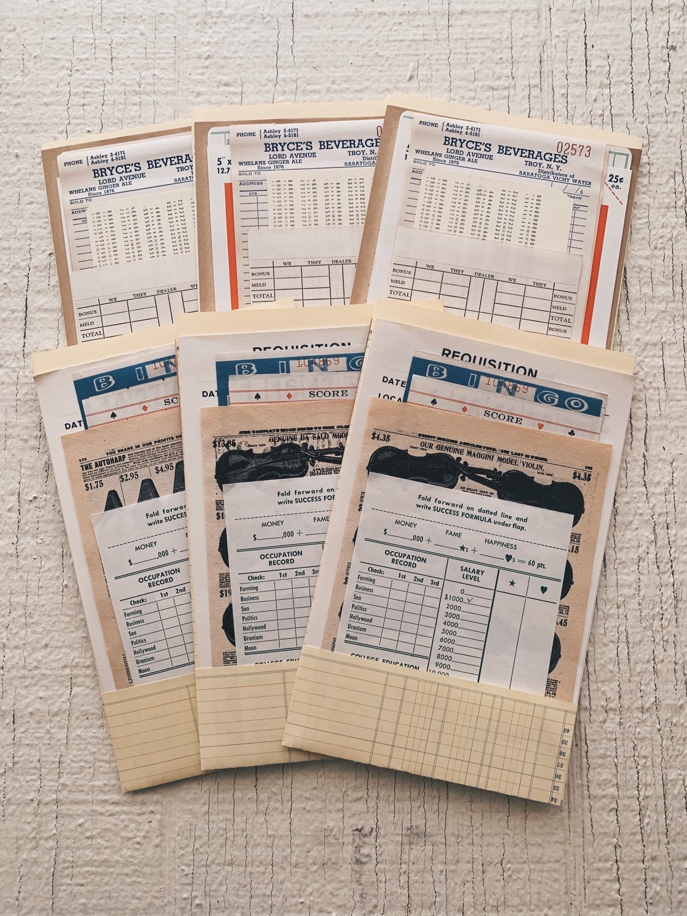 Vintage Ledger Pack Vintage Paper Ephemera Identification - Etsy