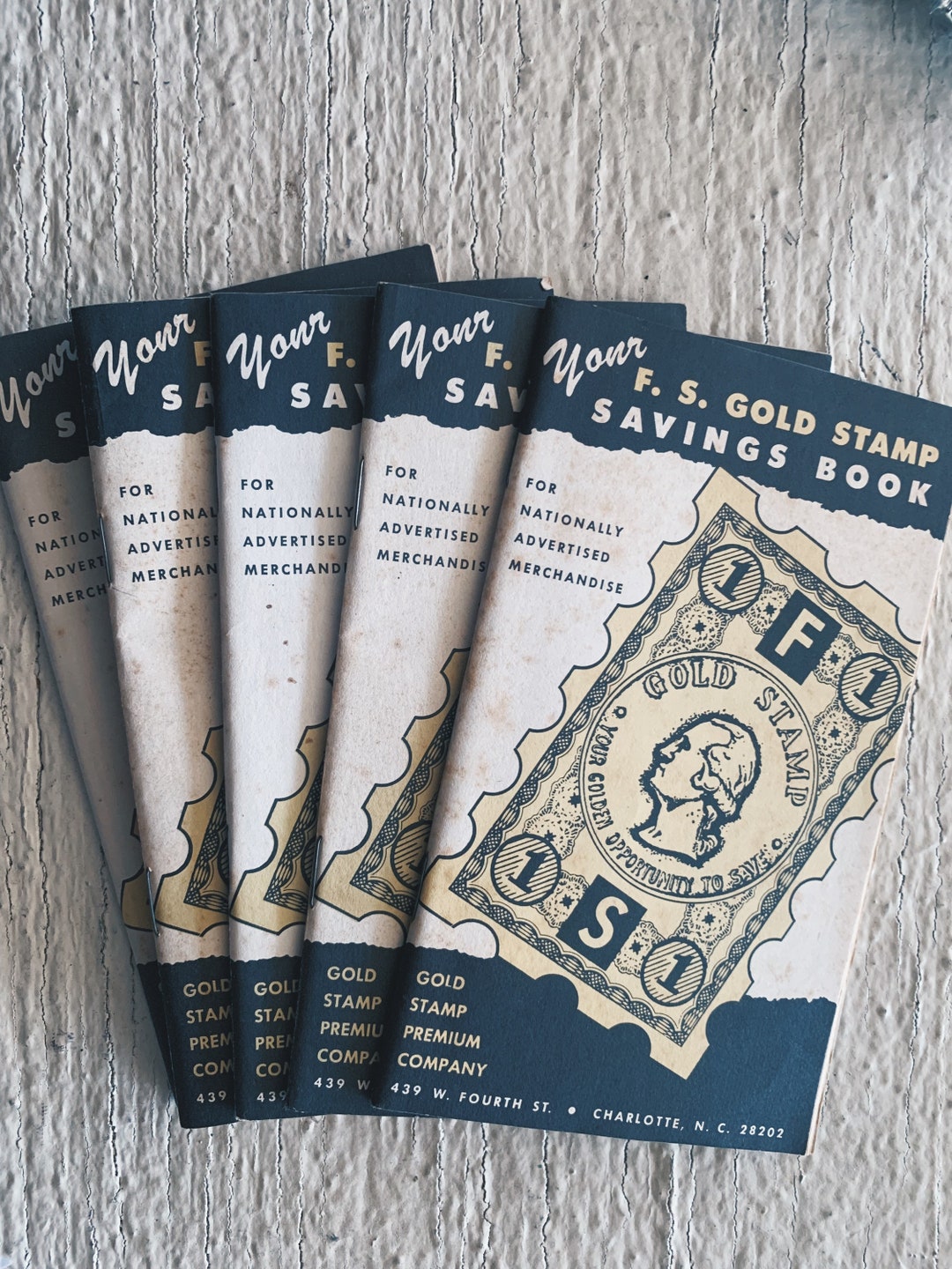 Vintage F.S. Gold Stamp Savings Book, Gold Stamp Premium Company ...