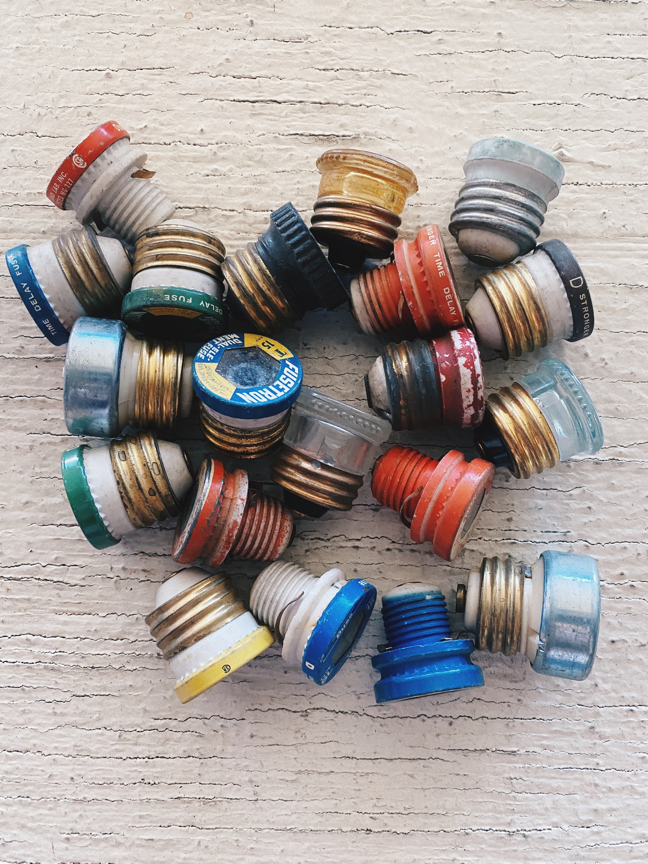 Vintage Set of Used Fuses Display, Supplies for Art Assemblage, Fuse ...