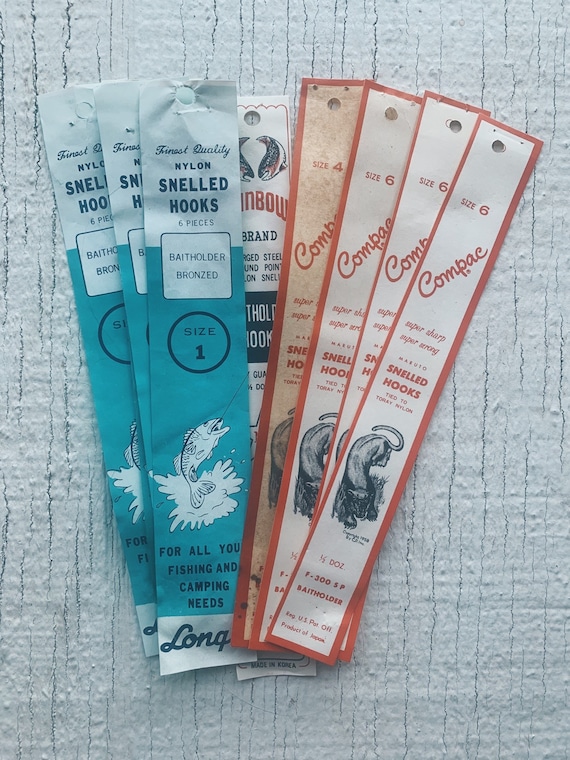 Vintage Snelled Hook Fishing Label Vintage Label Old Label | Etsy